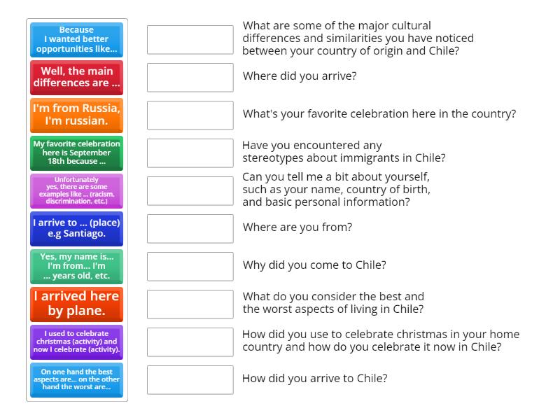 Match questions and answers - Match up