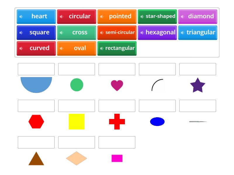 Shapes - adjectives - Match up