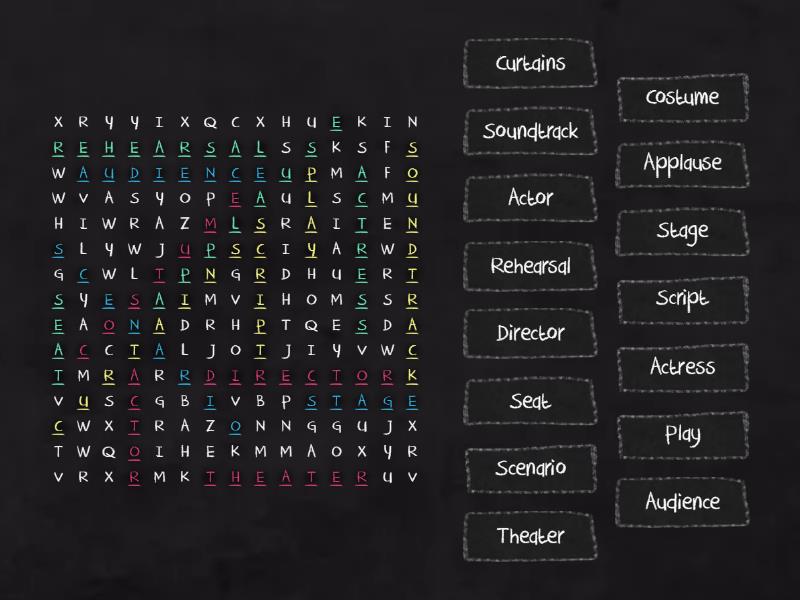 Theater Vocabulary - Wordsearch