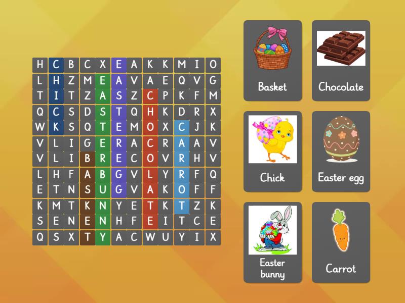 Easter vocabulary - Sopa de letras