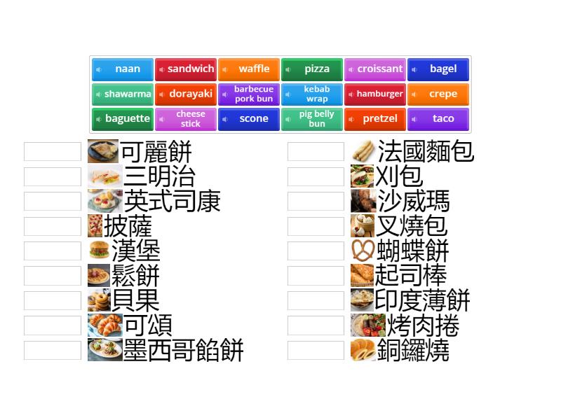 Different types of bread - Match up
