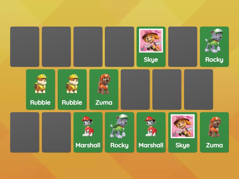 Paw Patrol Matching - Matching pairs