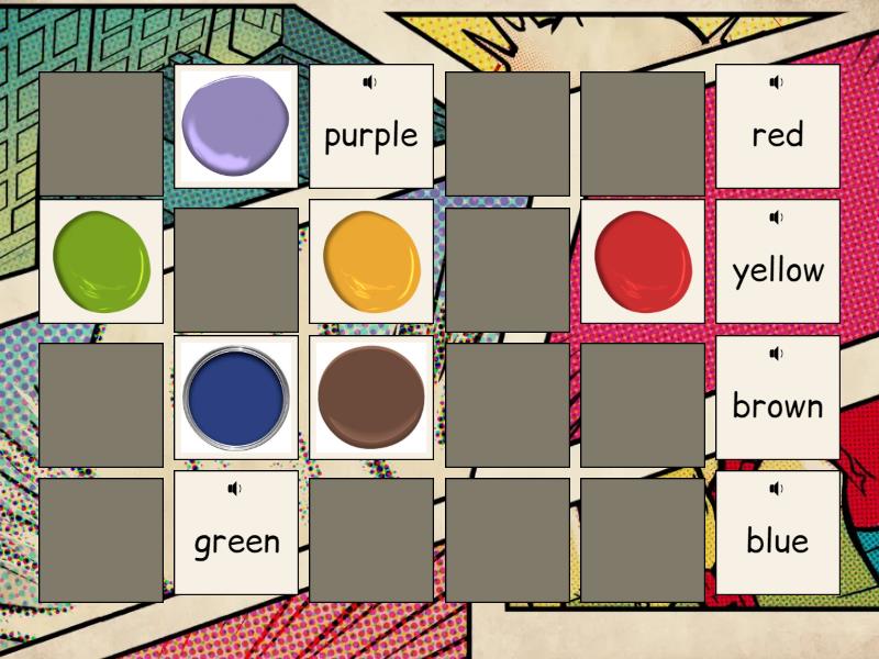 Memory game: Colours - Matching pairs