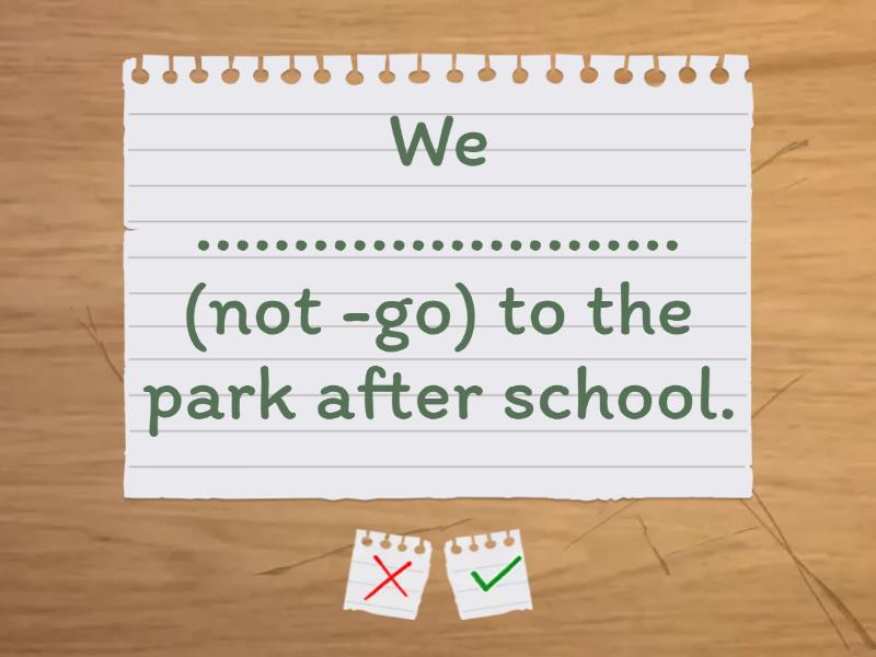 Simple present: Complete the sentences. - Flash cards