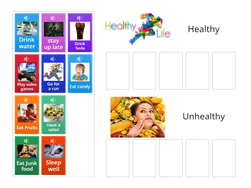 Healthy and Unhealthy habits - Group sort