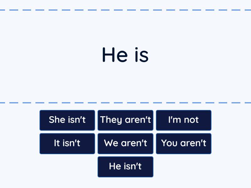 Contracted Form - Verb To Be - Find the match