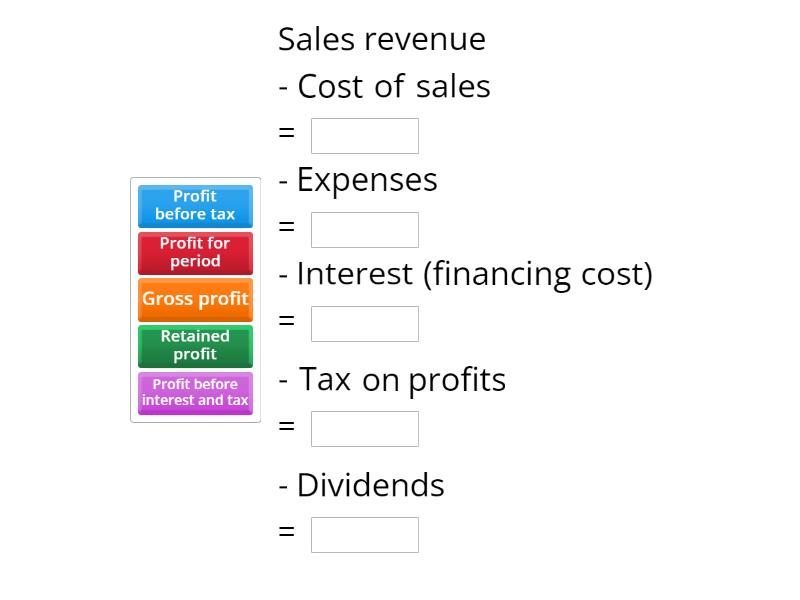 Statement of Profit and Loss - Complete the sentence