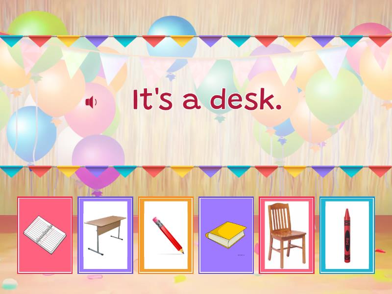 FF Starter Unit 2 It's a + School things - Find the match