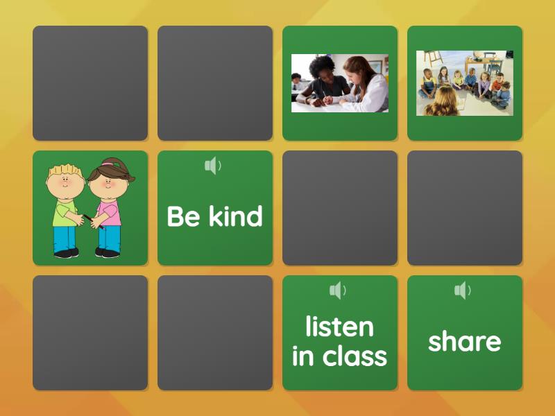 classroom rules - Matching pairs