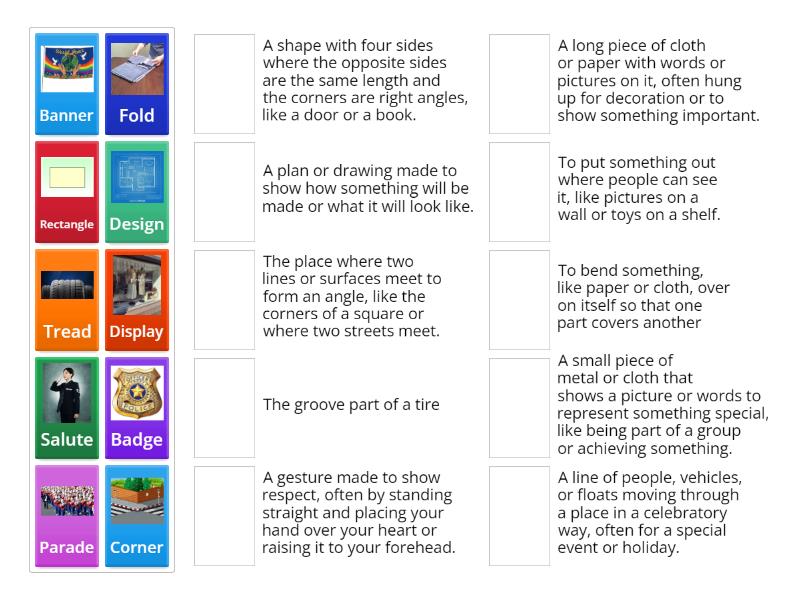 G3 Vocabulary - Match up