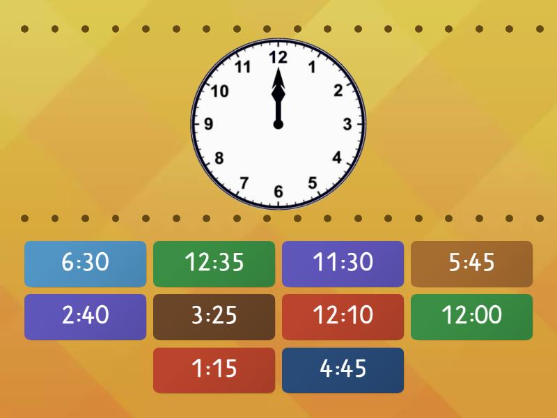 4th grade/ unit 12/ what's the time - Find the match