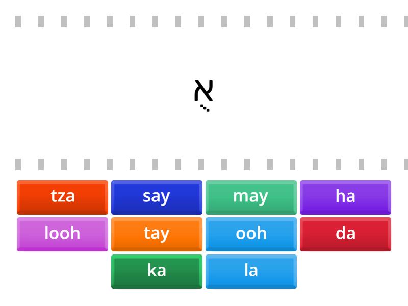 Hebrew Vowels Matching Game - Find the match