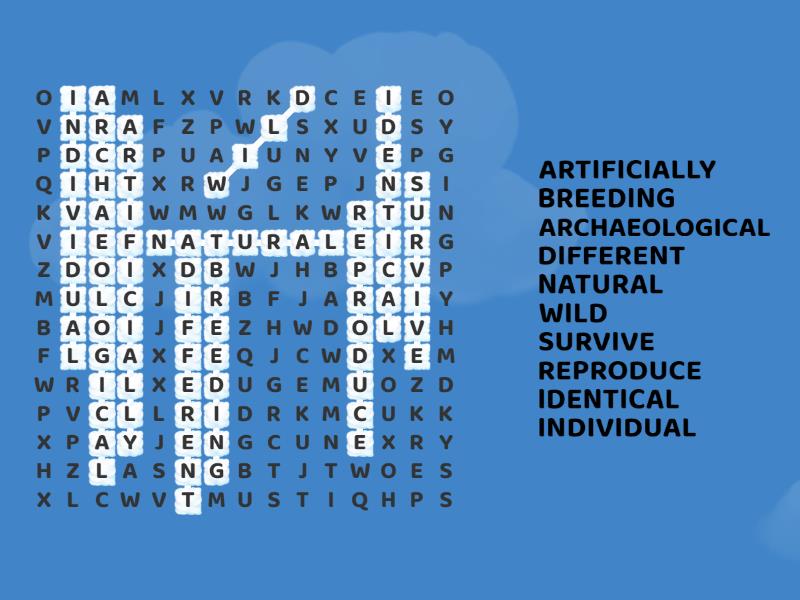 Selective Breeding-Glossary - Wordsearch