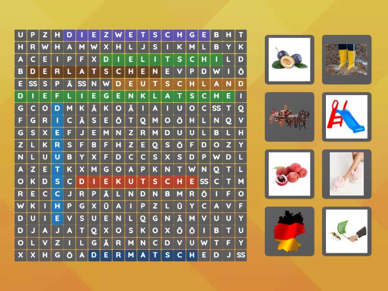 Alphabet: Laut "tsch" - Wordsearch
