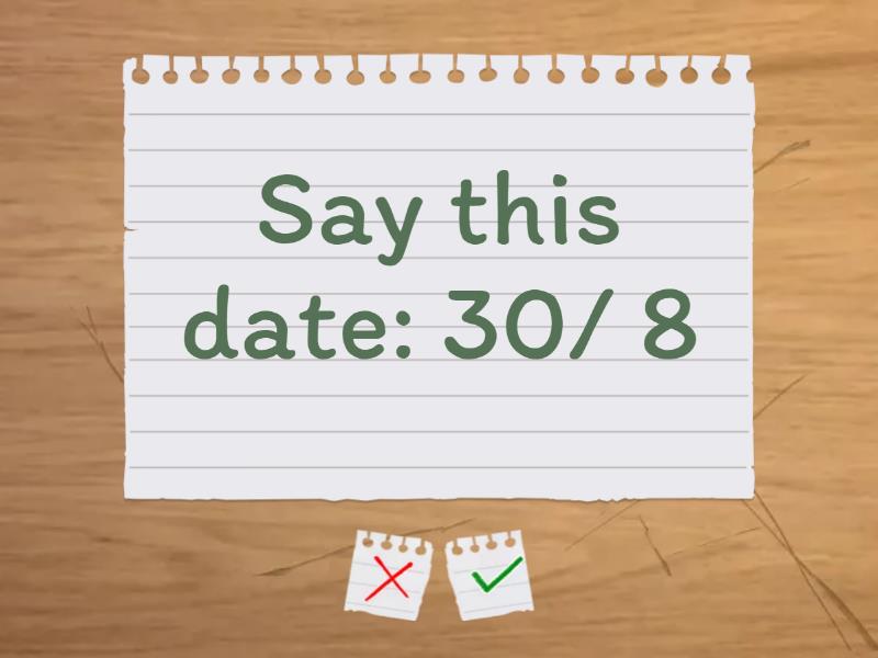 b1 say the date - Flash cards