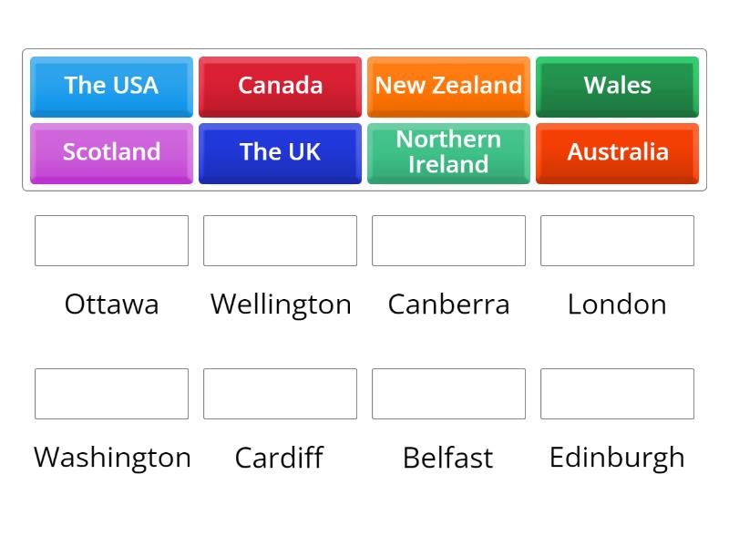 Countries and Capital Cities - Match up