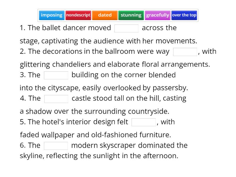 Describing building, HW, Adv II - Missing word