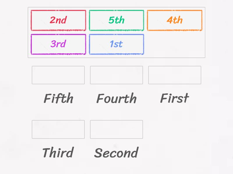 ordinal numbers 2 - Match up