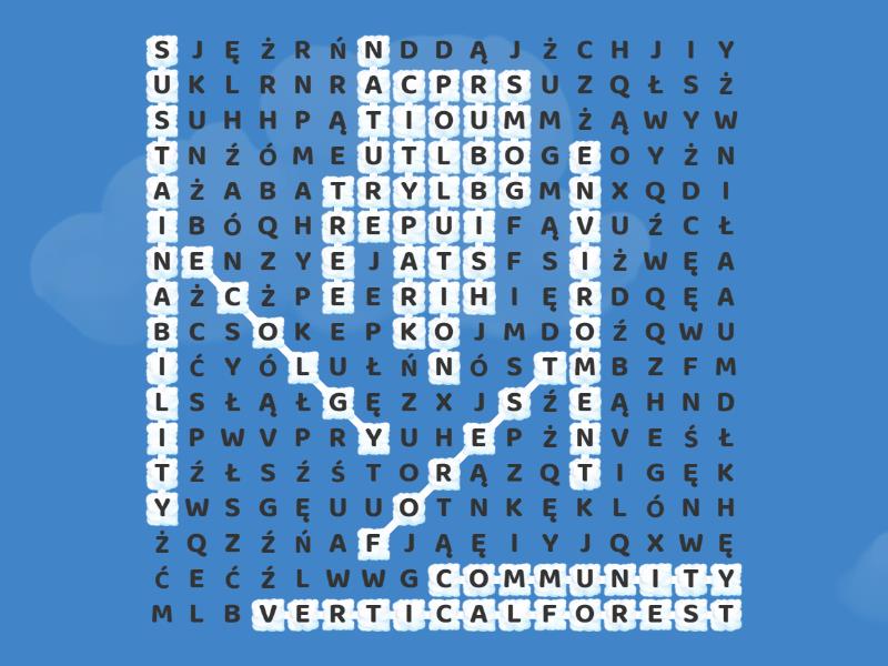 sustainable cities - Wordsearch