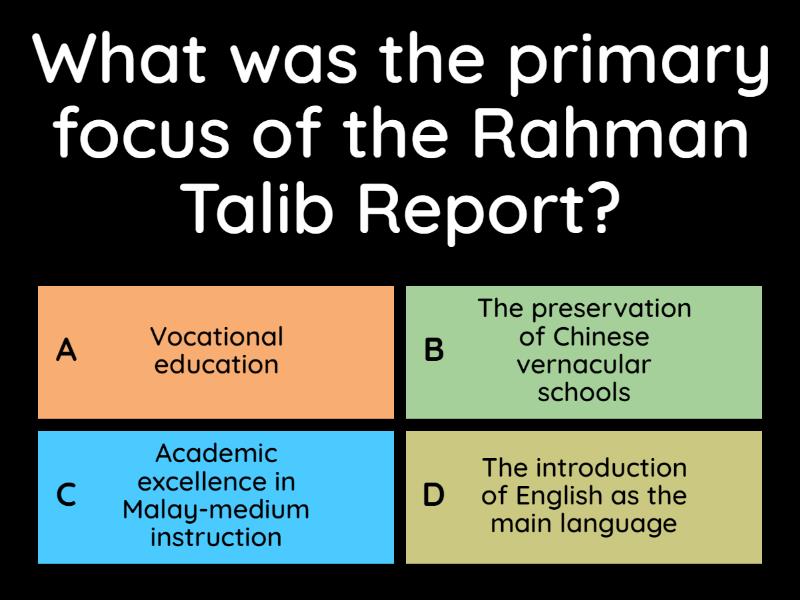 RAHMAN TALIB REPORT - Quiz