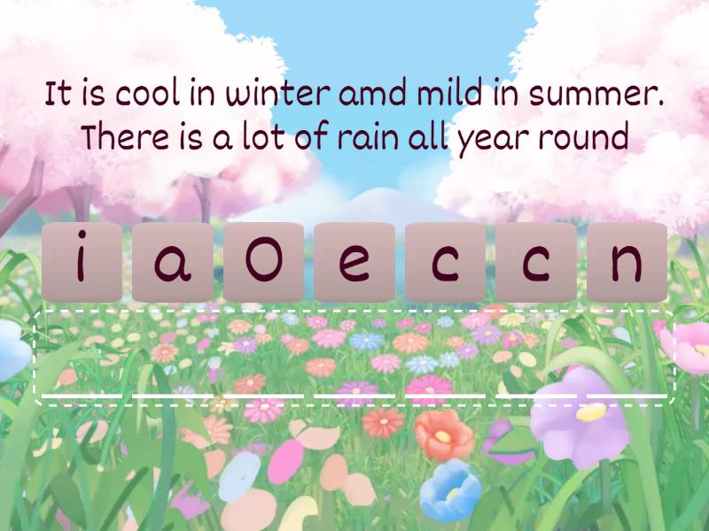 Climate zones - Anagram