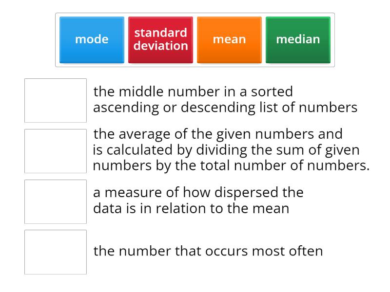 Statistical terms - Match up