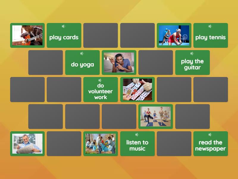 Free time activities - Matching pairs