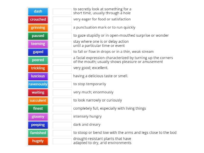 Fantastic Mr Fox - Vocabulary Game 2 - Match up