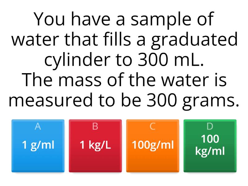 Density problems - Quiz