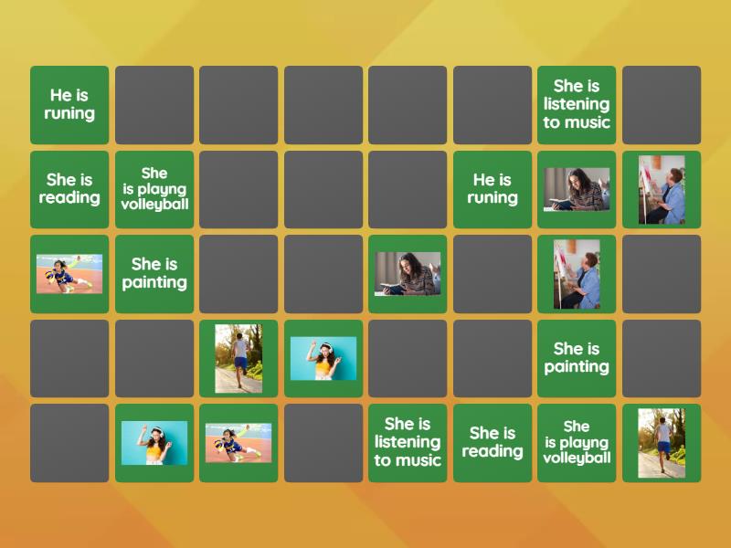 Present Continuous - Matching pairs