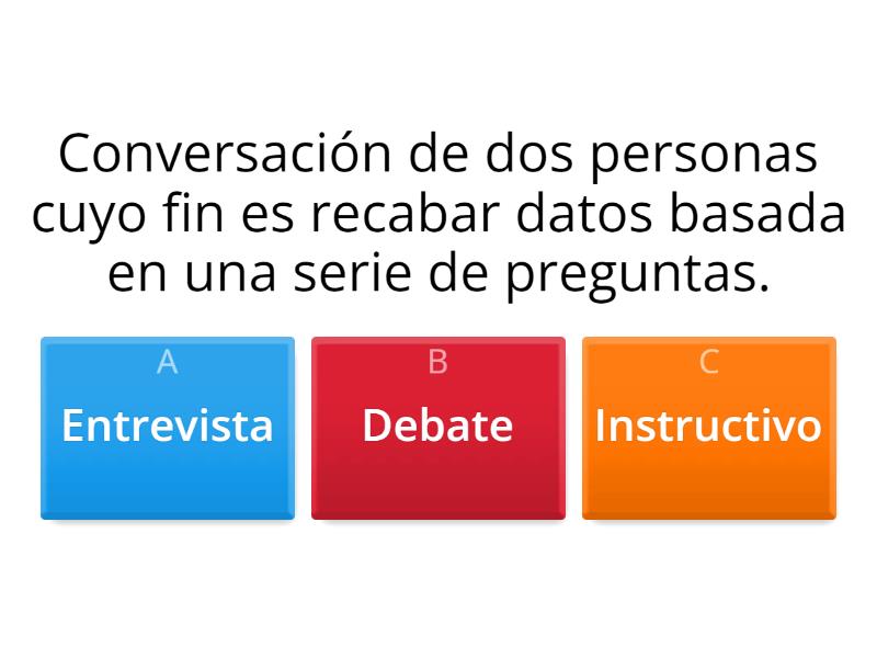 Partes de la entrevista - Quiz