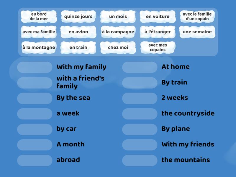 Normal holidays - Match up