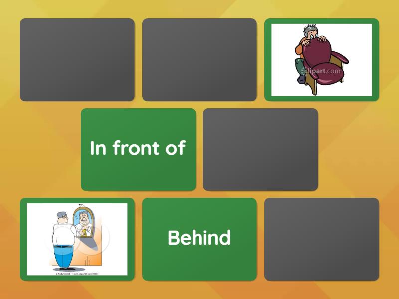 Prepositions of place - Matching pairs