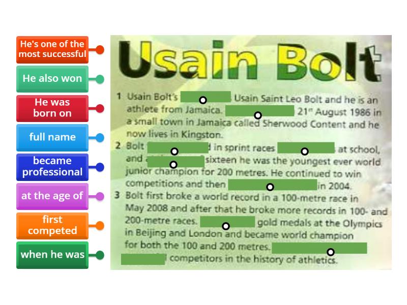 Writing: complete the sentences - Labelled diagram