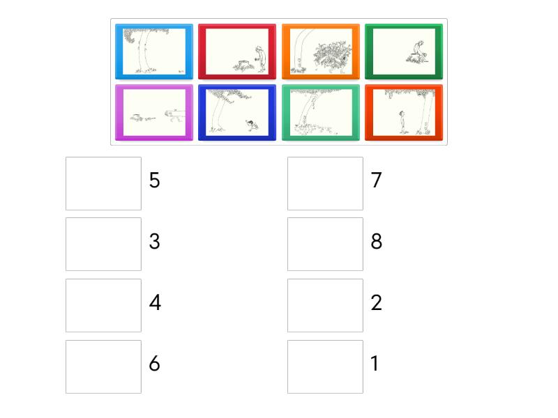 Sequence the story of "The Giving Tree" - Match up