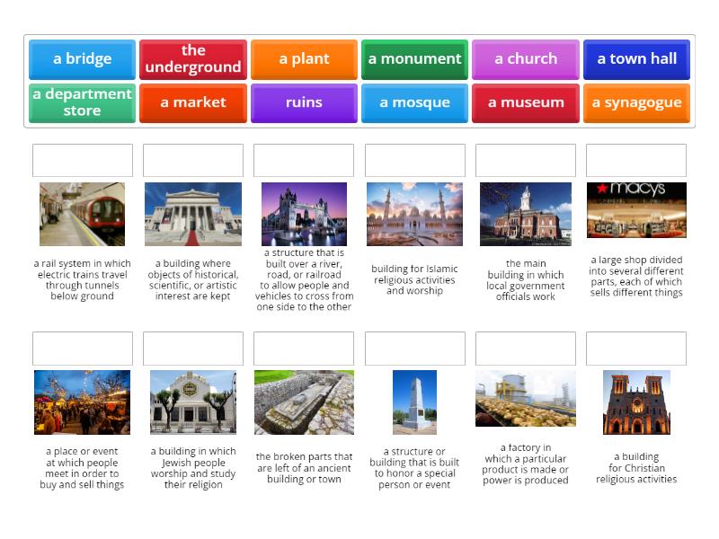 Places in town (A2) - Match up