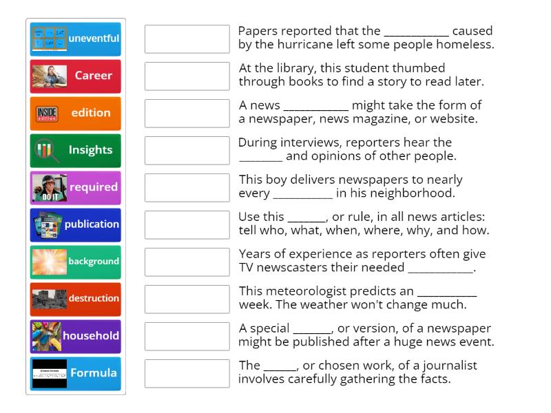 Lesson 18: Journeys Vocabulary Game - Match up