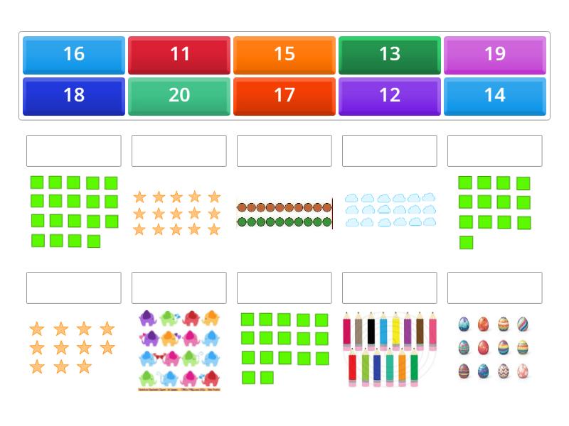 Matching numbers 11 to 20 - Match up