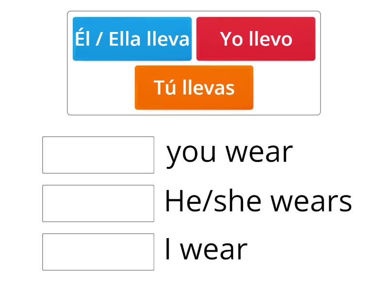 El verbo llevar - Match up