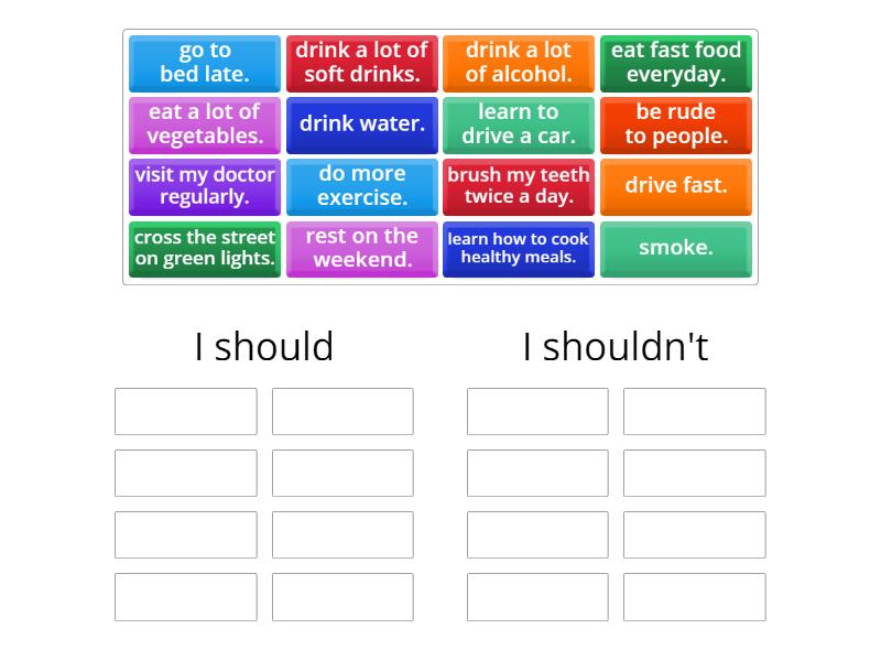 SHould/shouldn't - Group sort