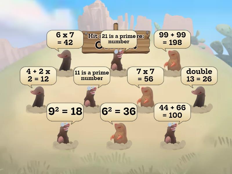 Tables and operations - Whack-a-mole