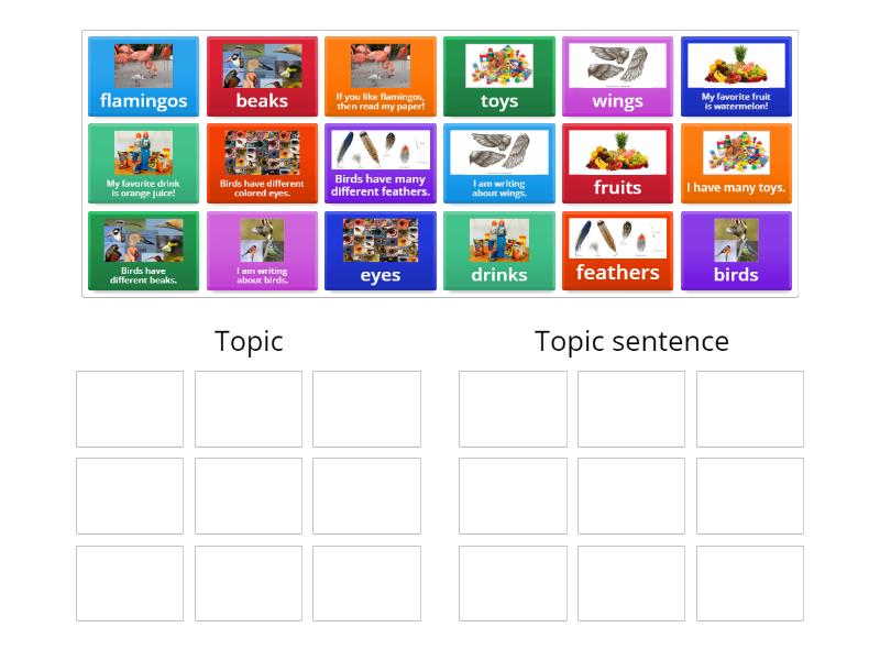 Family and friends 6 unit 5 lesson 6 Topic or Topic Sentence? - Group sort