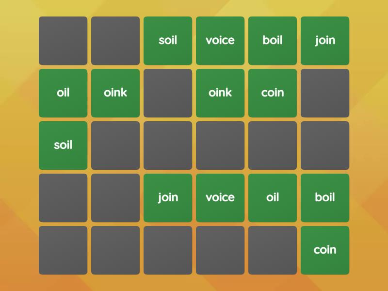 oi words - Matching pairs
