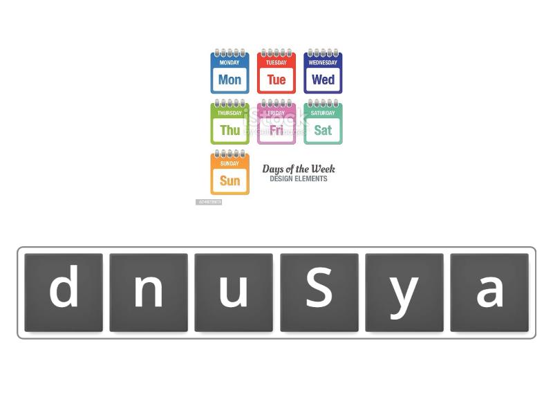 Days of the week (P1, U2) - Anagram