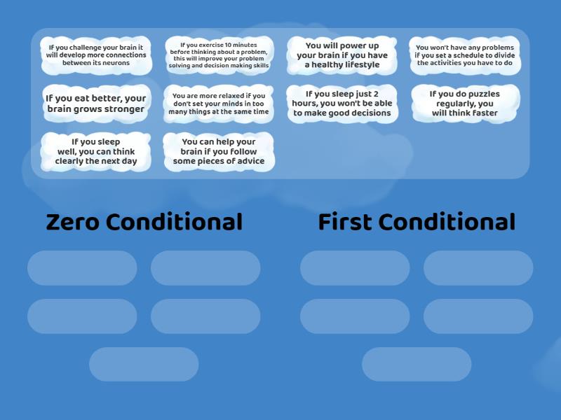 Zero and First Conditional - Group sort