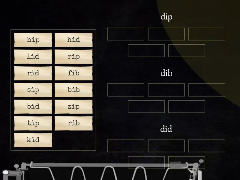 b-d-p for /i/ Rhyme Sort - Group sort
