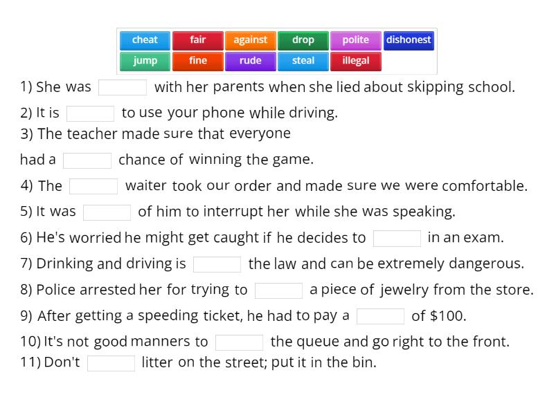 Roadmap B1 6B words - Complete the sentence