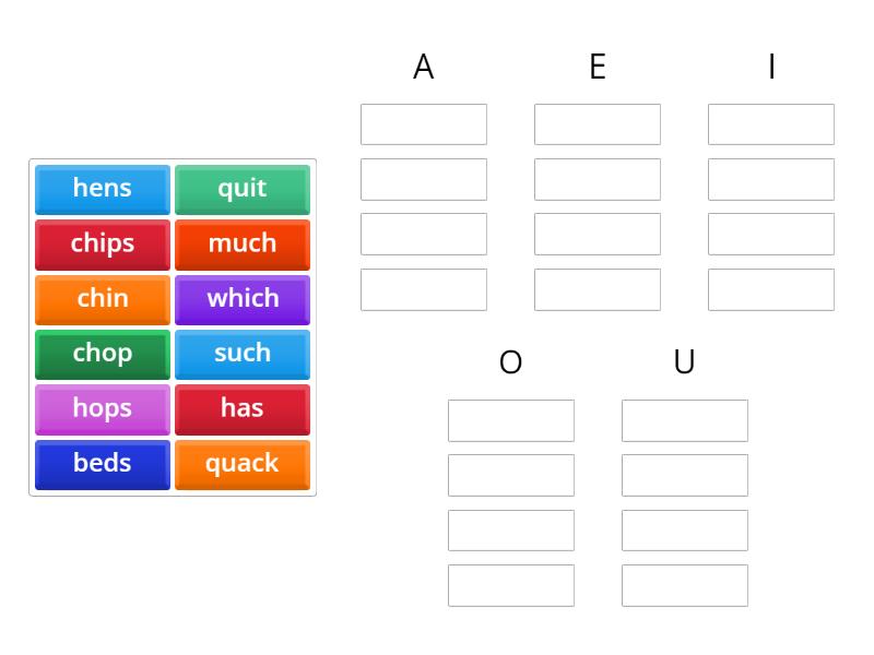 Unit 7 Letterland 1st Grade - Group sort