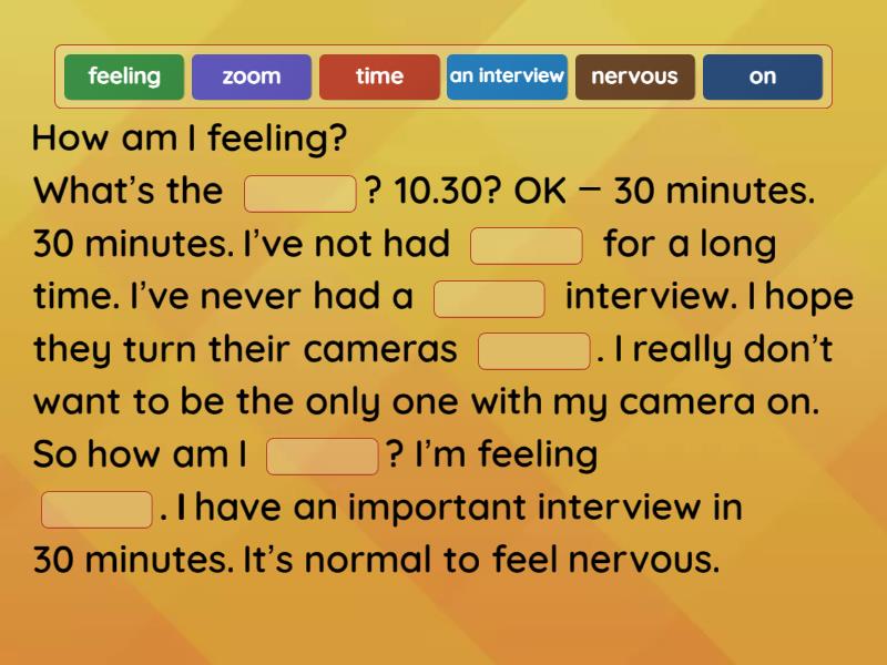 How am I feeling? - Complete the sentence