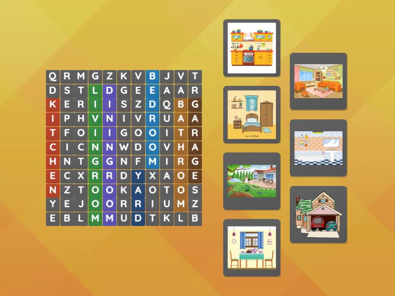 UNIT 4 - 'AT HOME' - Prep 2 - Sopa de letras